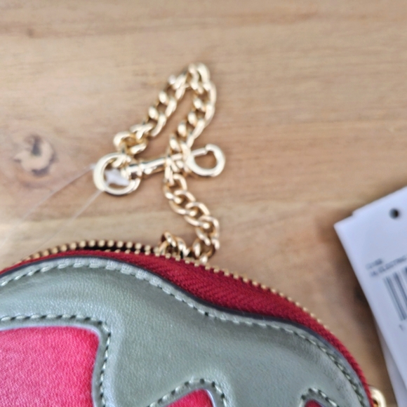 Coach | Bags | Brand New Coach Strawberry Coin Case Goldelectric Red ...